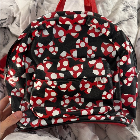 Disney | Bags | Disney Black And Red Bow Backpack | Poshmark